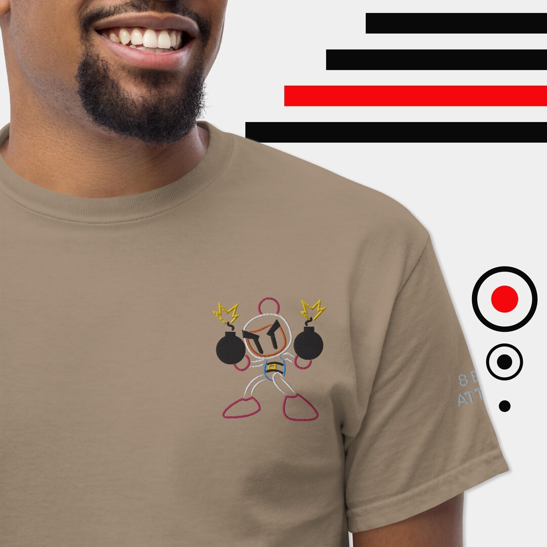 Bomberman Embroidered T-shirt: Gaming Video Game Tee - Etsy