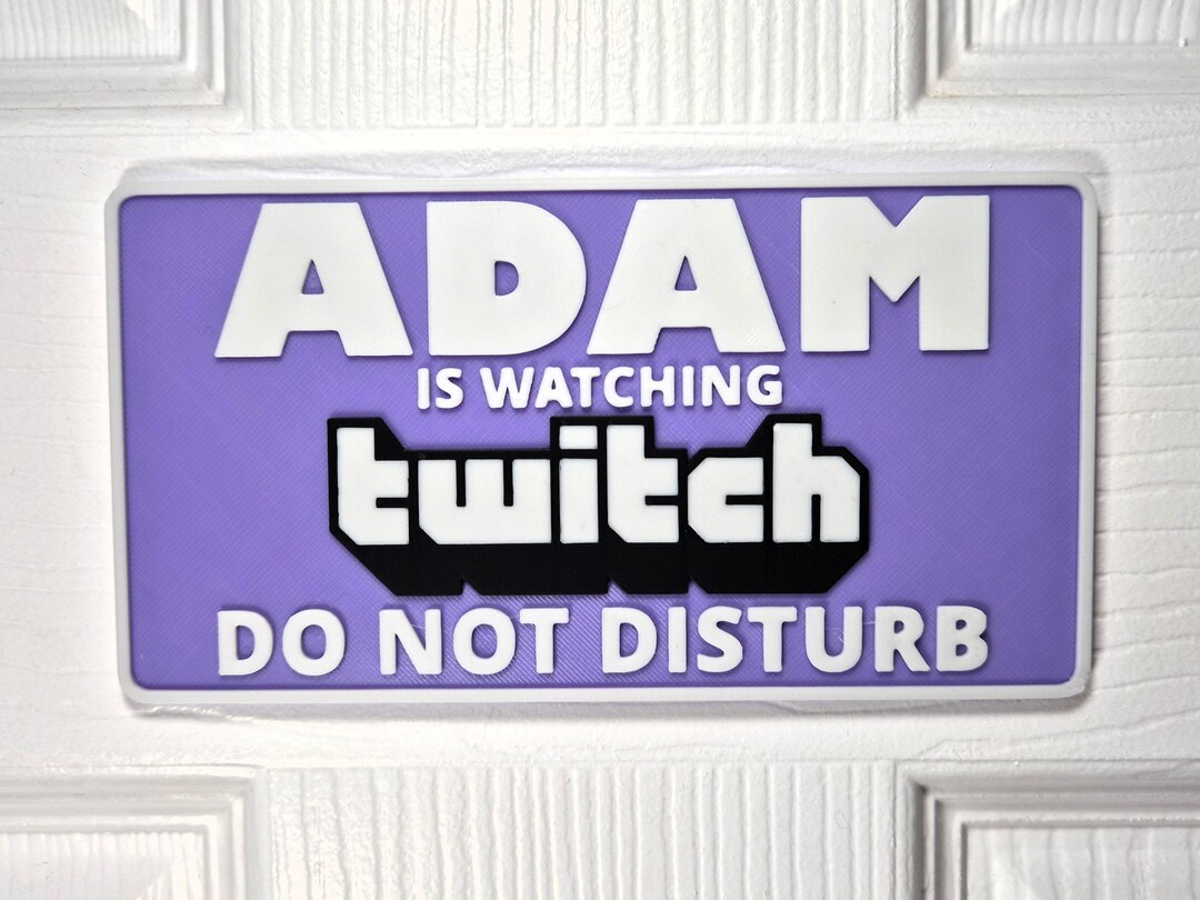 Watching Twitch Door Sign Do Not Disturb Custom Name Plate Made to ...
