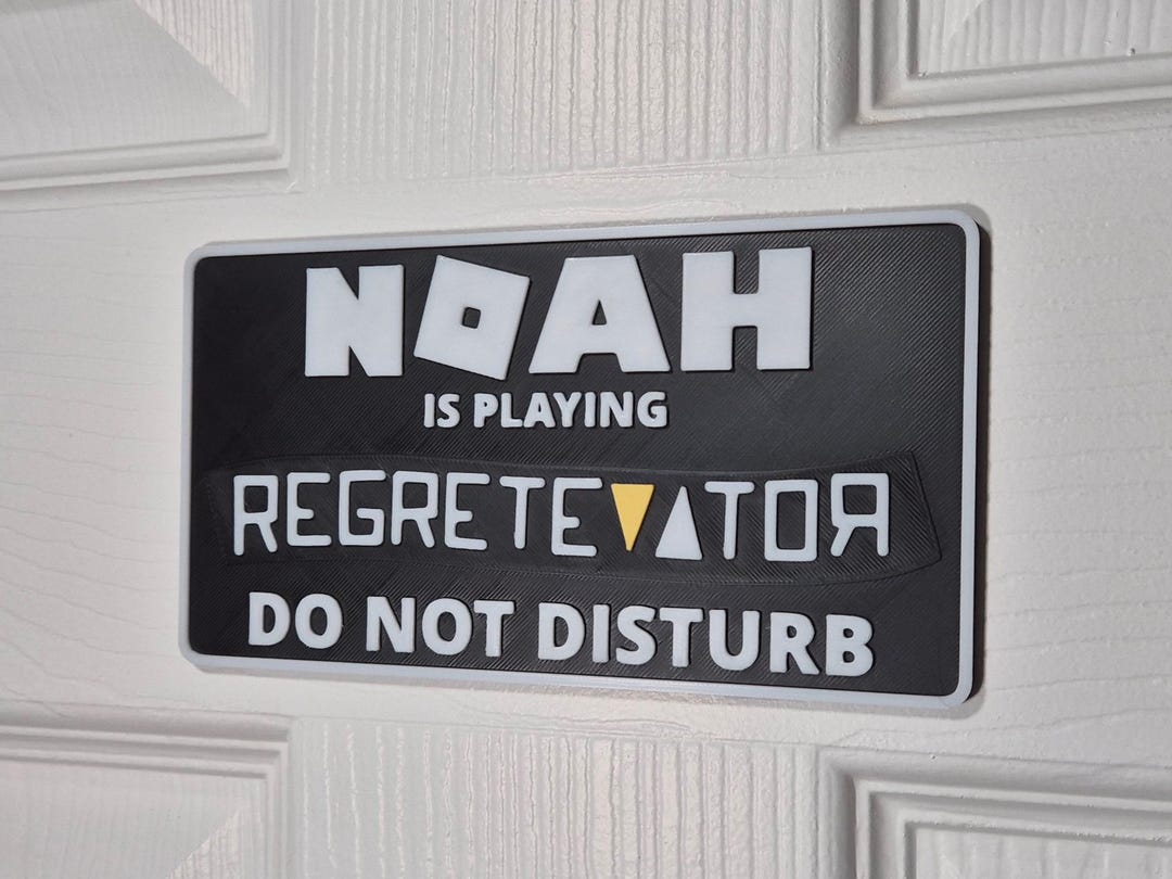 Regretevator Door Sign | Do Not Disturb | Custom Name Plate | Made to ...