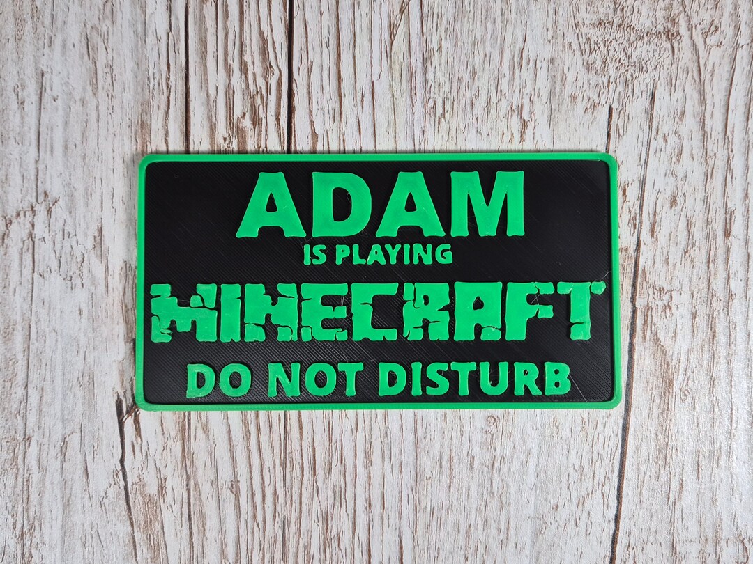 Personalized Minecraft Door Sign Do Not Disturb Custom 3D Printed Name ...