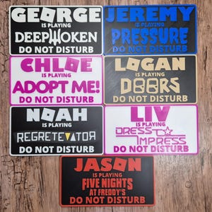 Custom Roblox Gamer Door Sign: Do Not Disturb - Personalized Name Plate ...