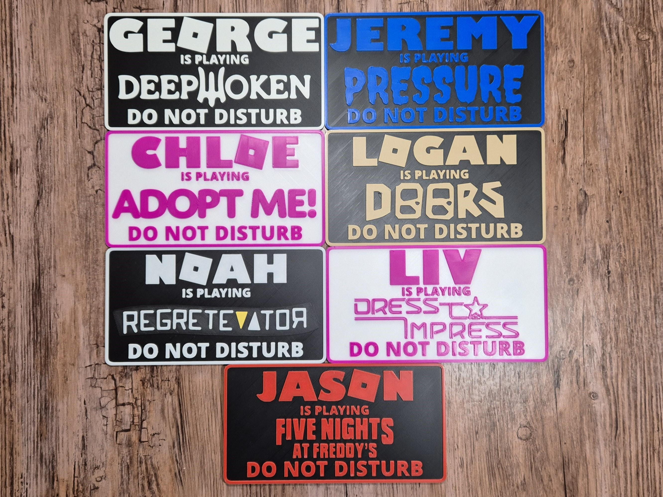 Custom Roblox Doorsdo Not Disturb Sign: Personalized Gamer Room Decor ...
