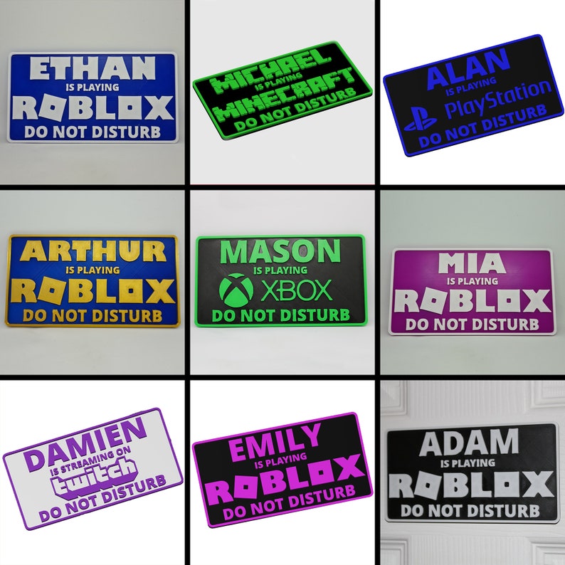 Door Sign Do Not Disturb Custom Name Plate Made to Order Minecraft ...
