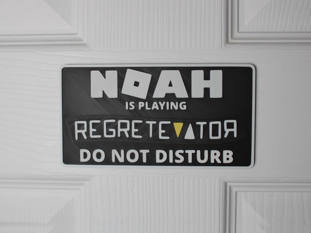 Regretevator Door Sign | Do Not Disturb | Custom Name Plate | Made to ...