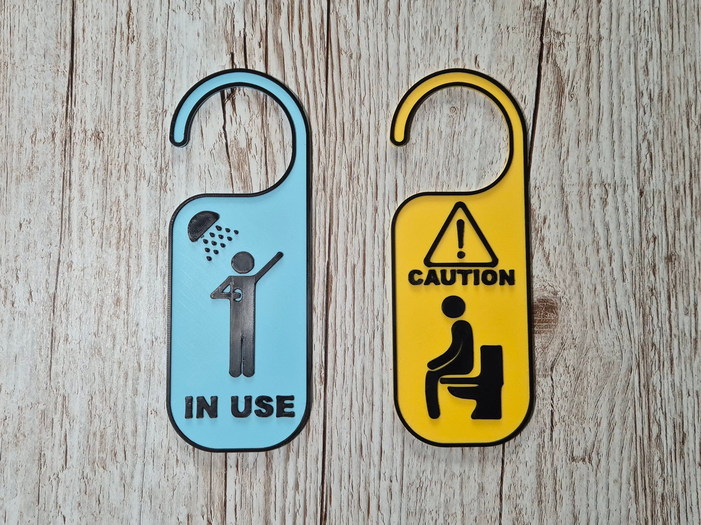 Custom Colour Caution Toilet in Use Door Sign Shower in Use Do Not ...