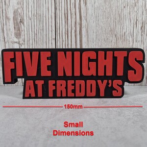 Five Nights at Freddy's FNAF 3D Printed Desk Sign Custom Gamer Decor ...