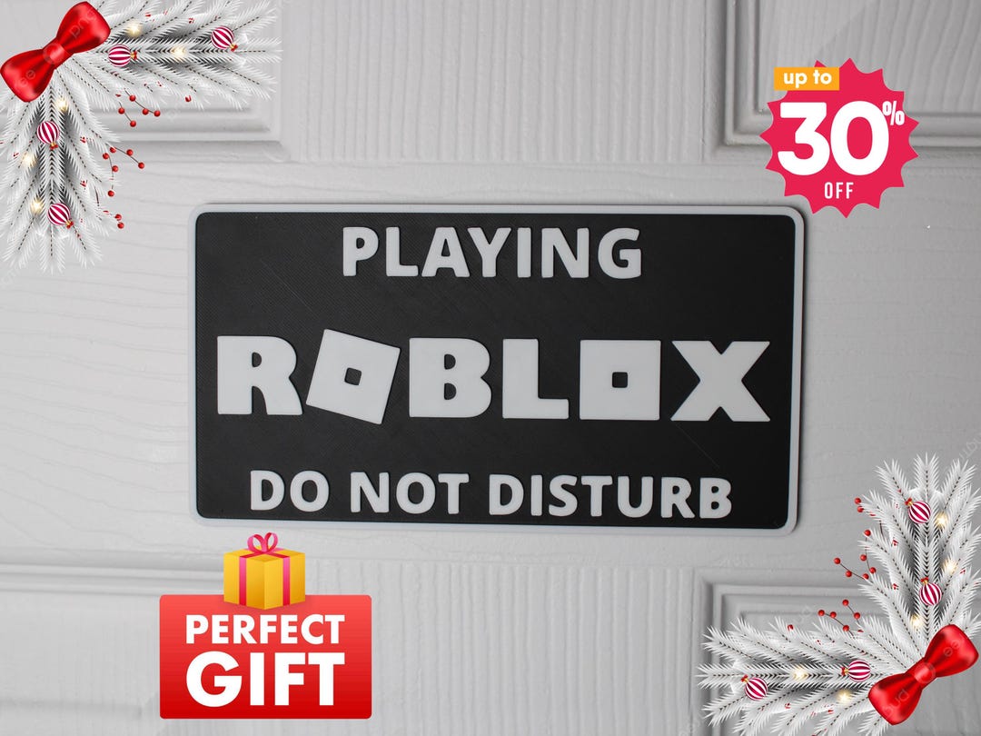 Playing Roblox | Do Not Disturb Door Sign - Etsy