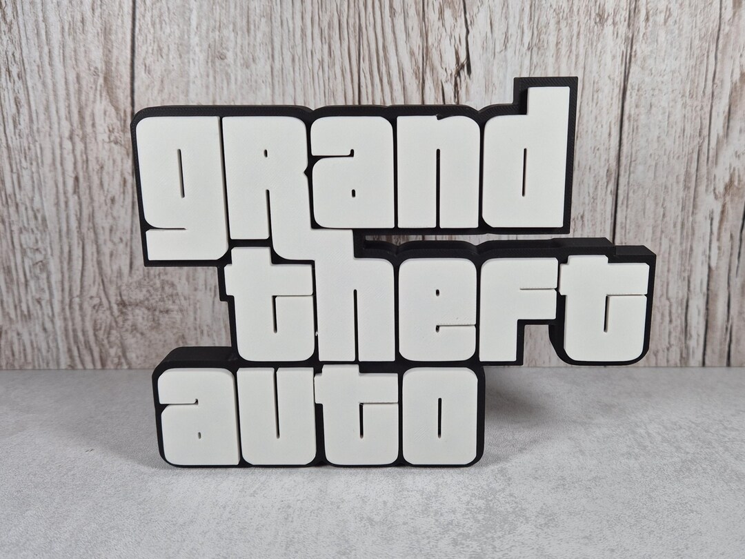 GTA Grand Theft Auto 3D Printed Desk Sign Custom Gamer Decor, Perfect ...