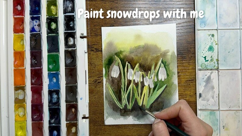 Learn to Paint Snowdrops Step-by-step Art Tutorial - Etsy
