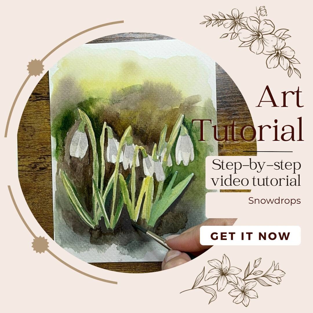 Learn to Paint Snowdrops Step-by-step Art Tutorial - Etsy