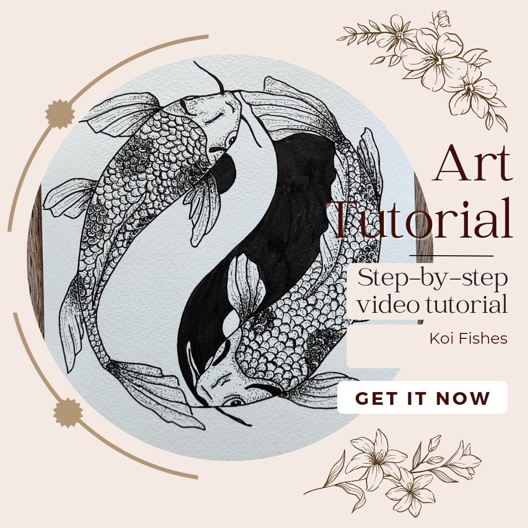 Serenity in Ink: Koi Fish Pointillism Art Class - Etsy