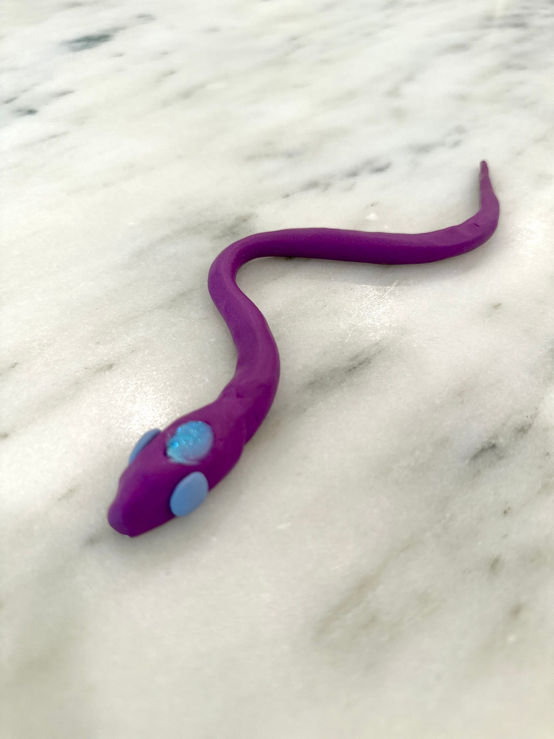 Luna the Snake Clay Sculpture With Magic "crystal" Chakra - Etsy