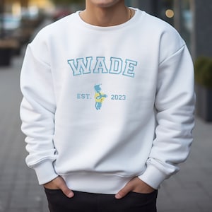 Elemental Ember Wade Sweatshirt, Embroidered Couple Crewneck, Cartoon ...