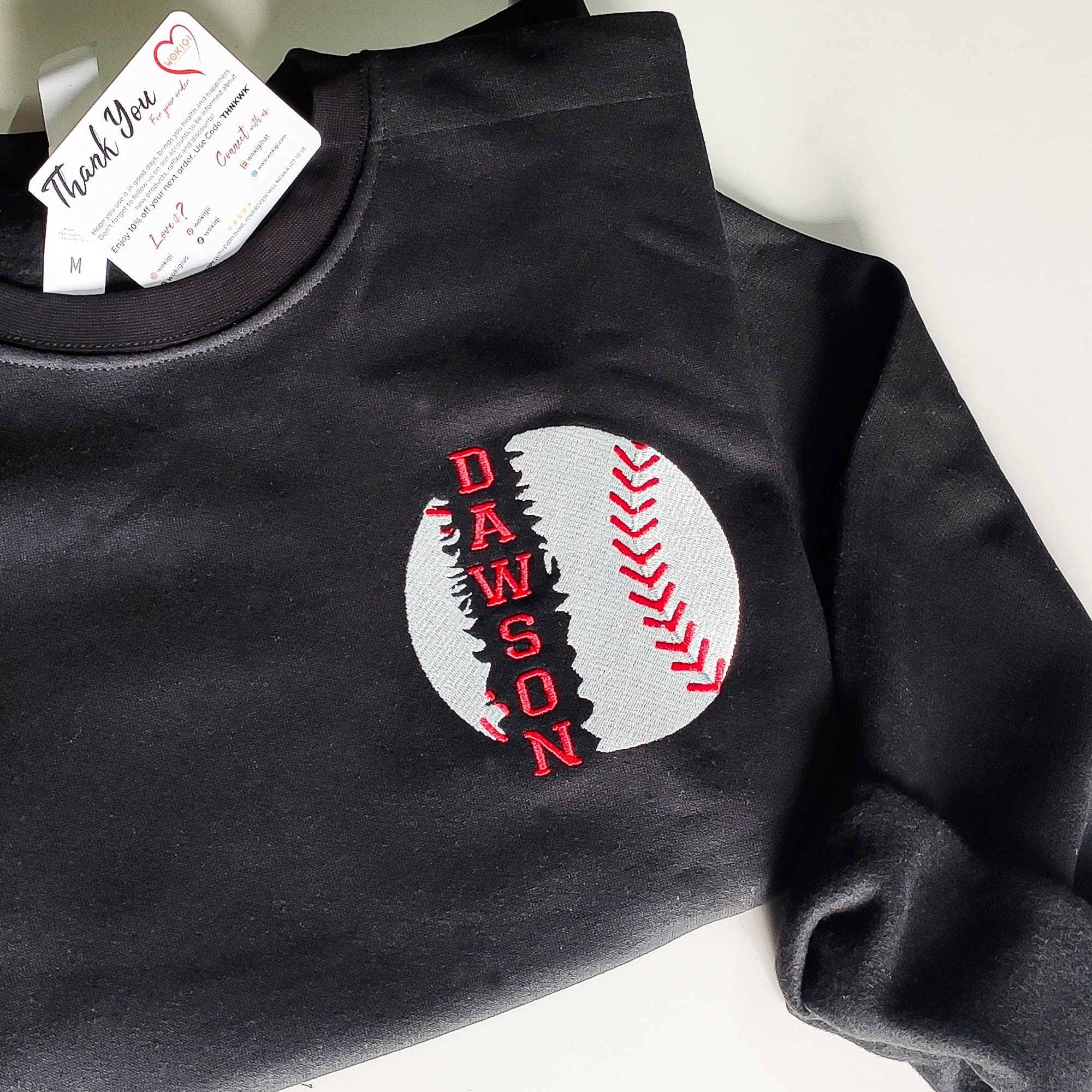 Embroidered Personalized Baseball Sweatshirt, Custom Name Baseball ...
