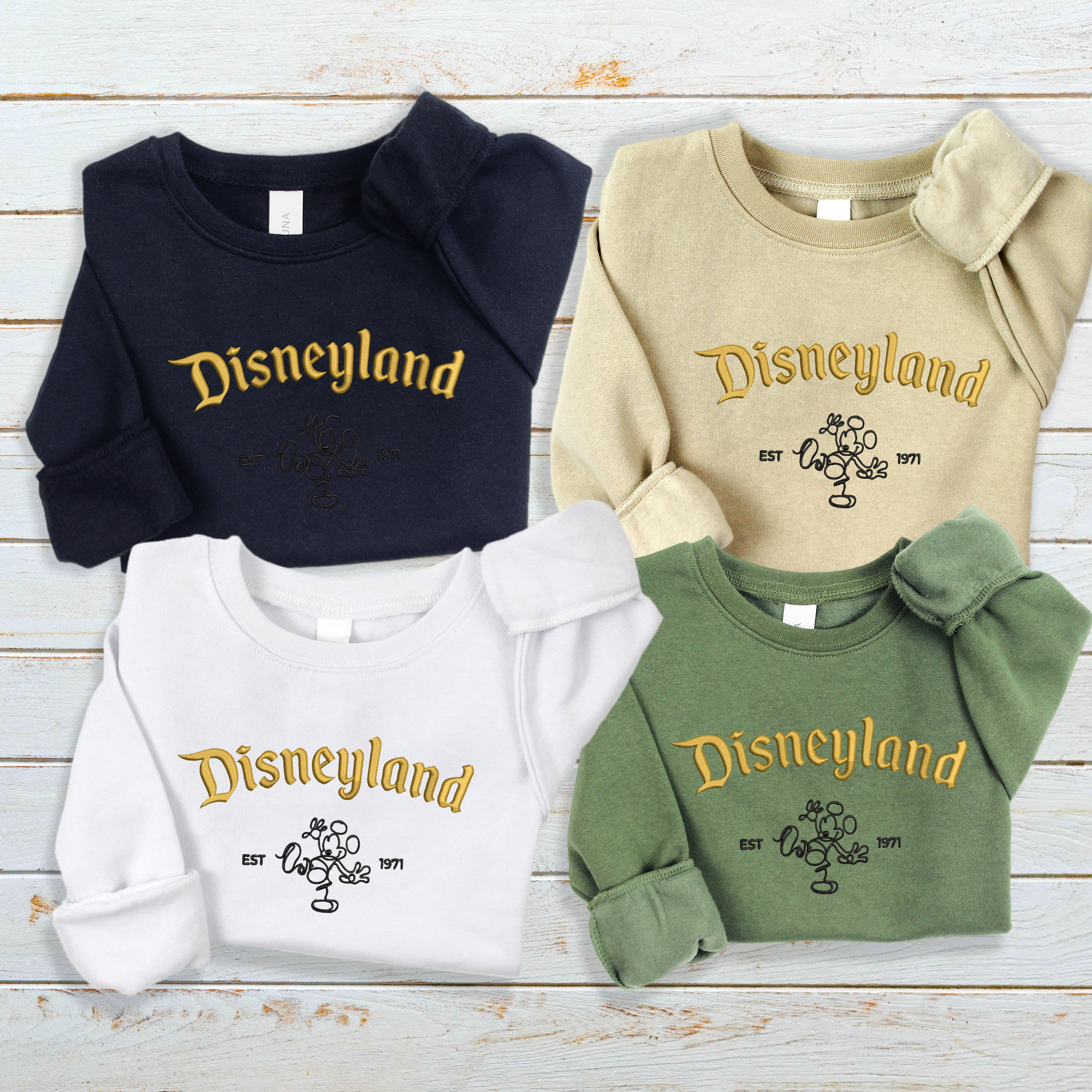 Embroidered Mickey Silhouette Sweatshirt, Vintage Disneyland Trip ...