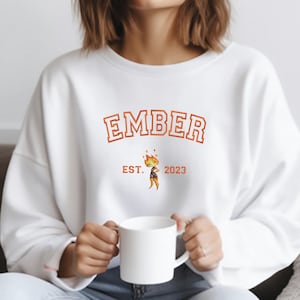 Elemental Ember Wade Sweatshirt, Embroidered Couple Crewneck, Cartoon ...