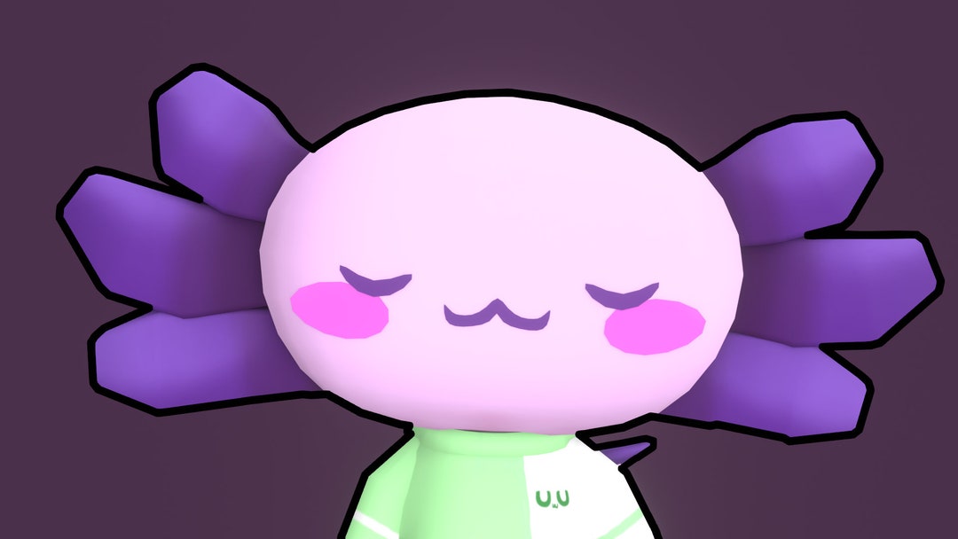Axel the Axelotl CHIBI VTUBER MODEL - Etsy