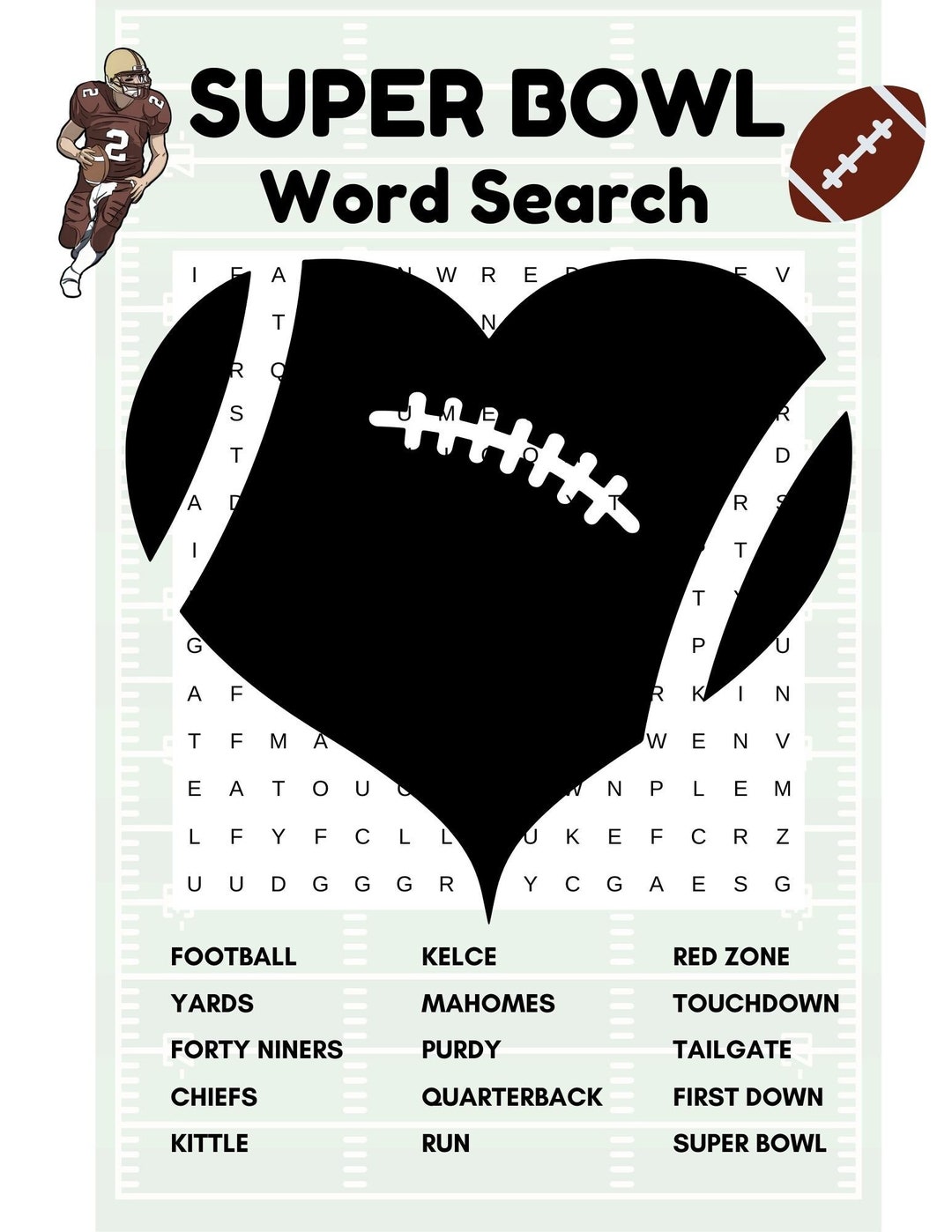 Super Bowl Printable Word Search for Kids: Ultimate Football Challenge ...