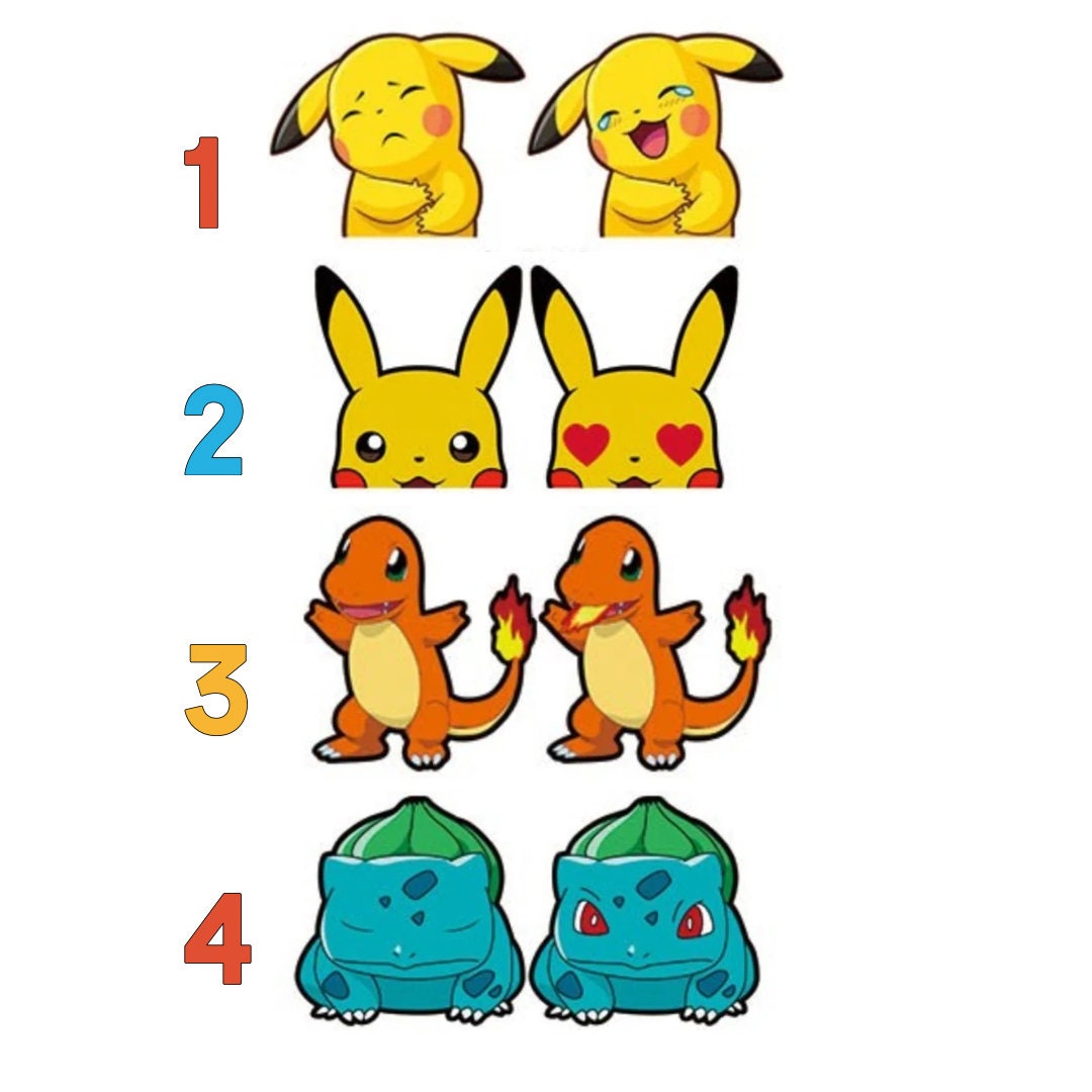 3D Stickers Pokemon Pikachu Charmander Bulbasaur Stickers for Laptops ...