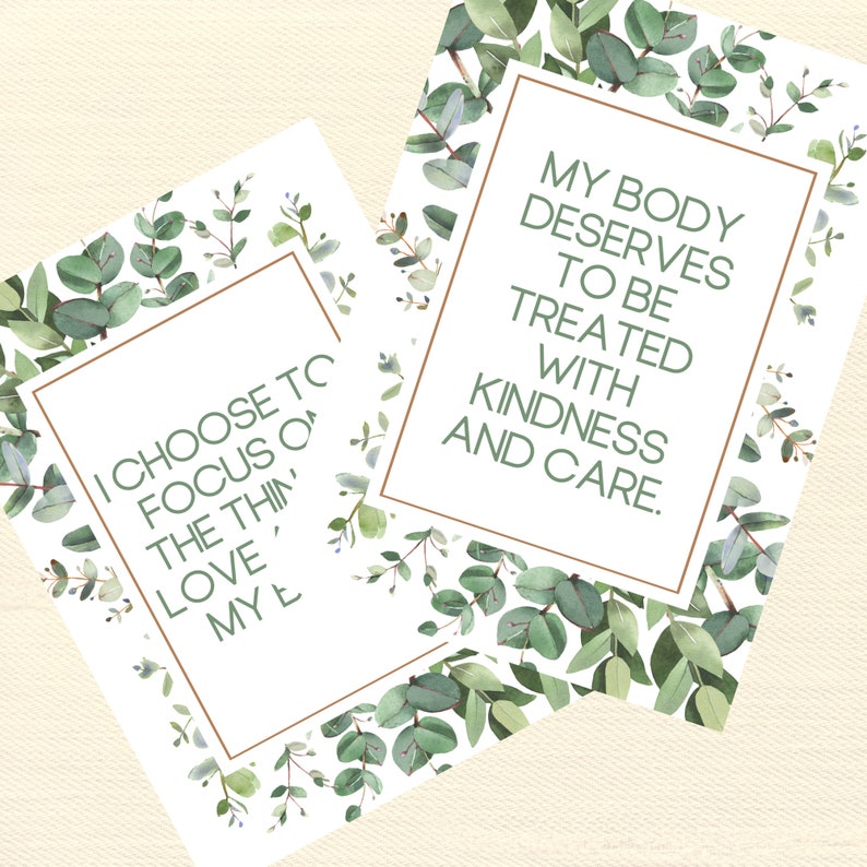 Body Positivity Affirmation Cards Printable Instant Download - Etsy