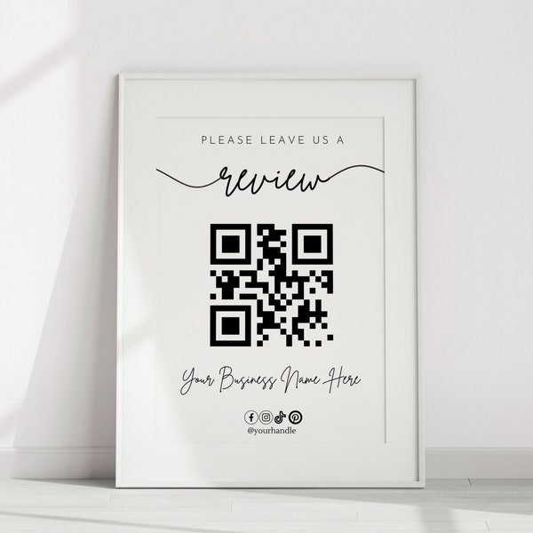 Leave Us a Review Sign With Qr Code - Etsy UK