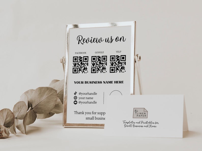 Leave A Review Sign, Ask for Review Qr Code Sign Printable, Google ...
