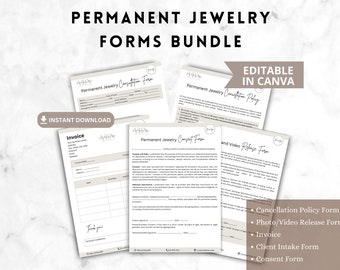 Permanent Jewelry Business Bundle, Permanent Jewelry Liability Waiver ...