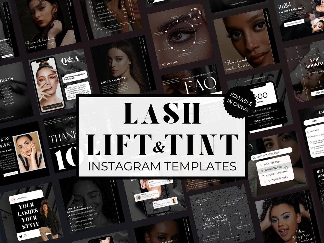140 Lash Lift Instagram Template, Lash Lift and Tint Instagram Post ...