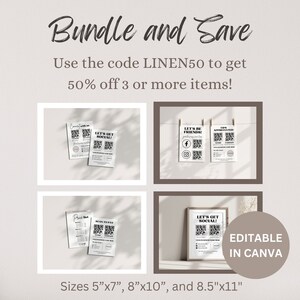 Social Media Sign Template, Lets Connect Sign, Editable Qr Code Sign ...