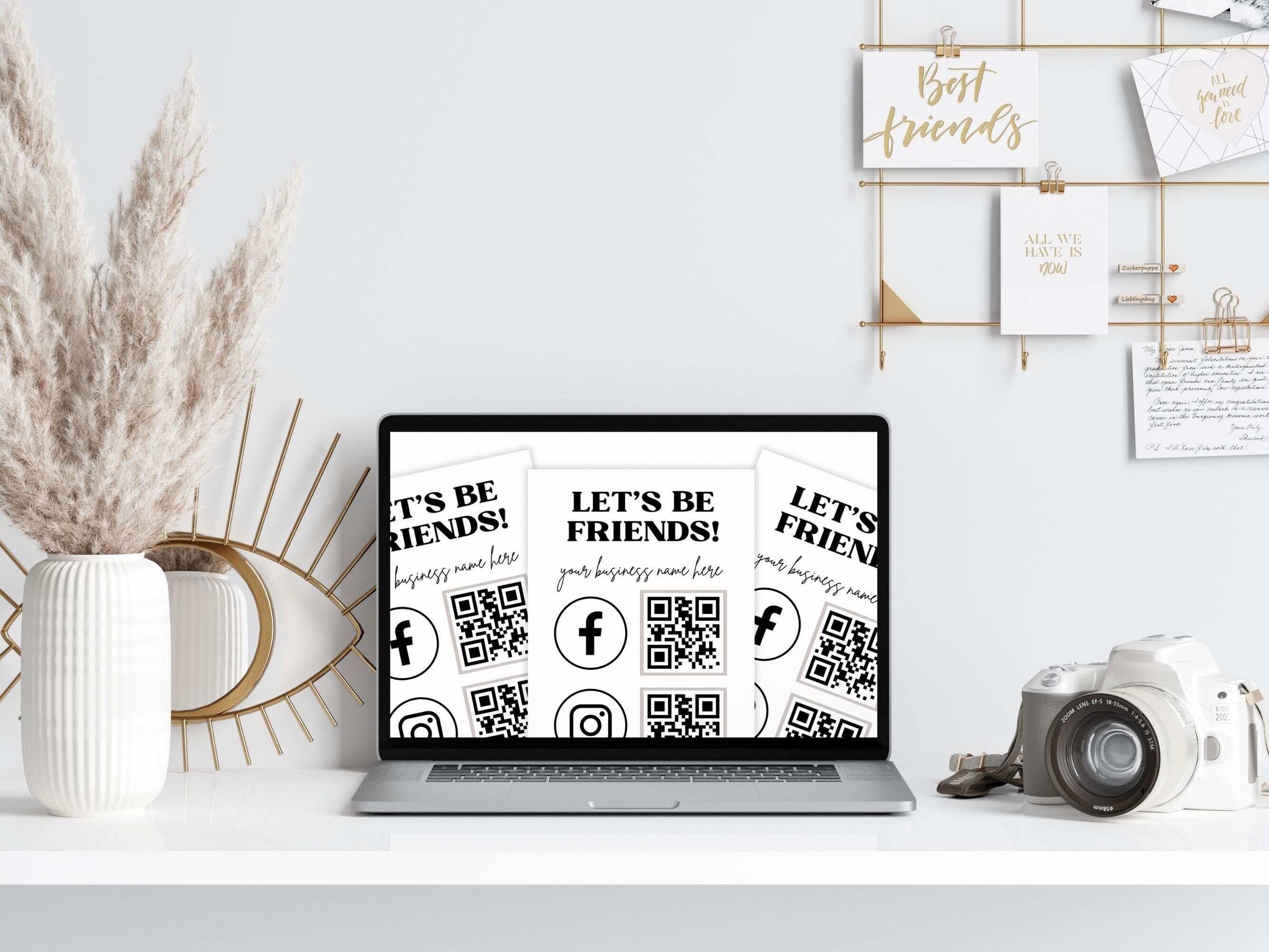 Lets Get Connected Social Media Sign Instagram Facebook - Etsy