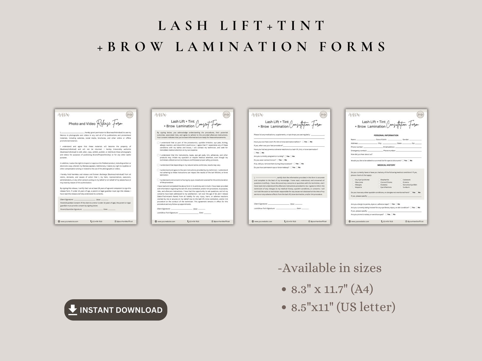 Lash Lift and Tint Consent Form Brow Lamination Form Brow - Etsy Canada