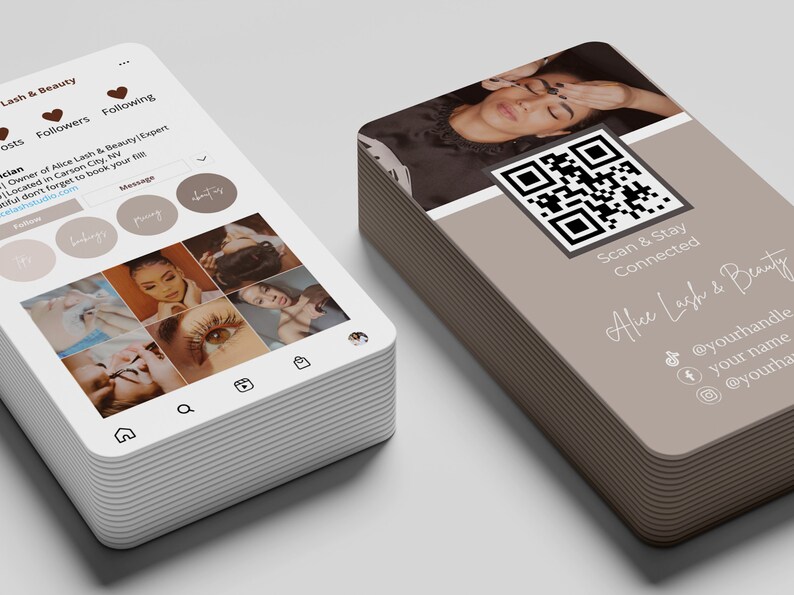 Instagram Business Card Template for Lash, Ig Business Card, Lash ...