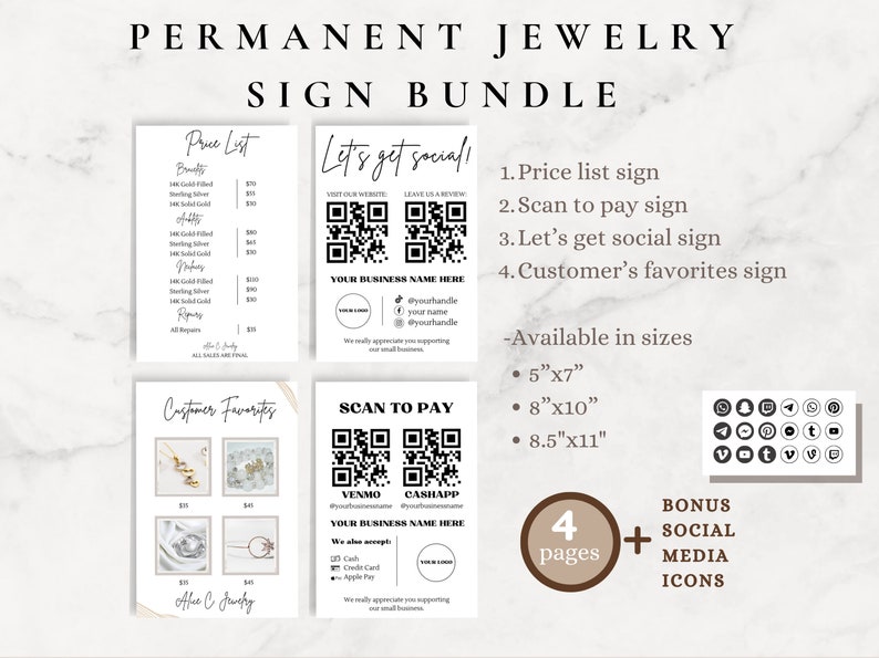 Permanent Jewelry Business Bundle, Permanent Jewelry Instagram Posts ...