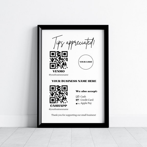 Tips Appreciated Sign - Etsy