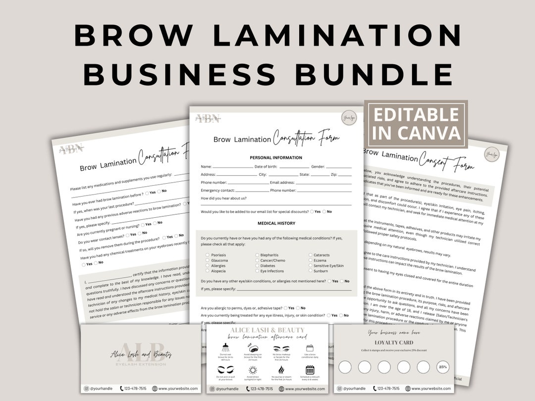 Brow Lamination Consent Form, Brow Tech Template, Brow Tech Client ...