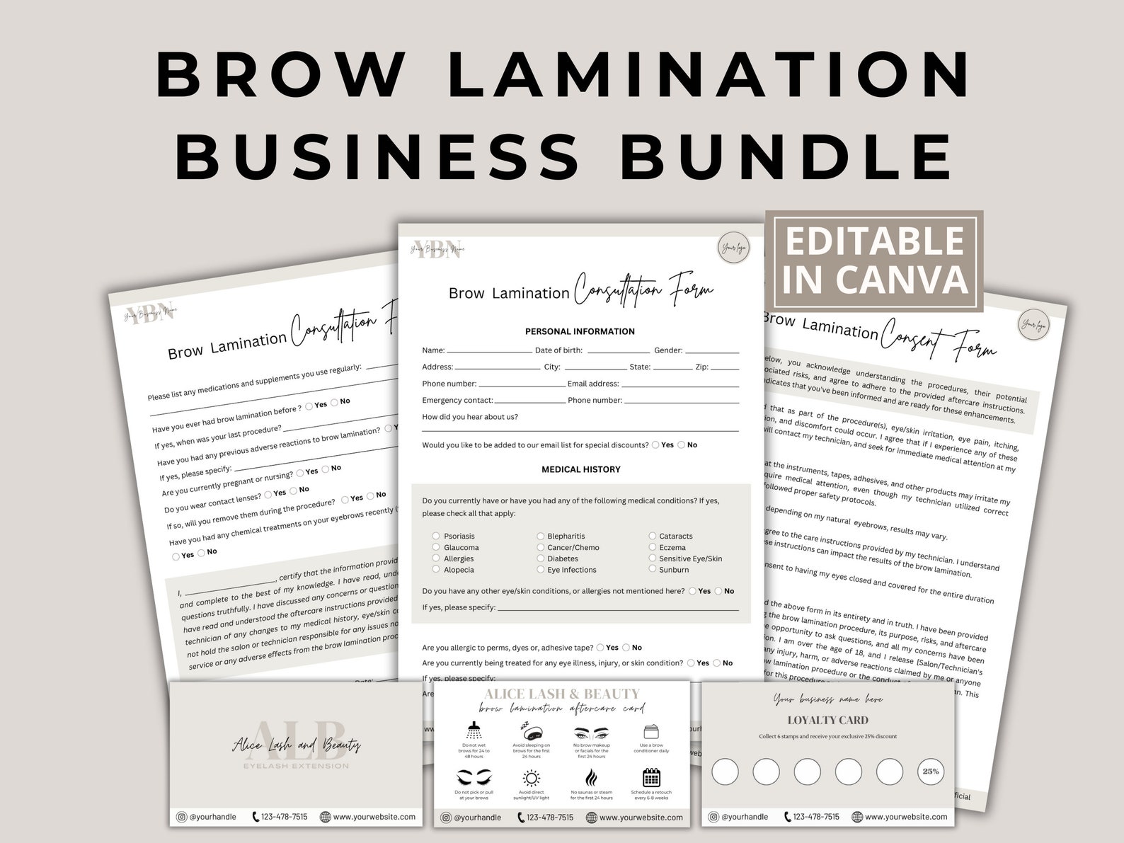 Brow Lamination Consent Form Brow Tech Template Brow Tech - Etsy