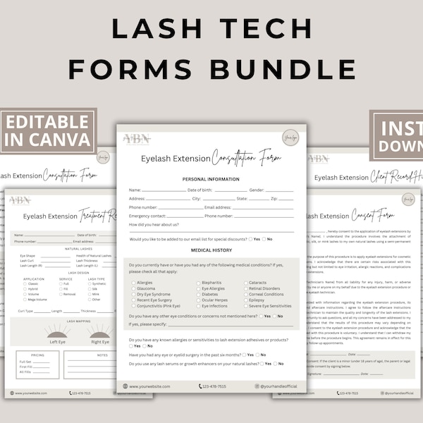 Eyelash Extension Consent Forms - Etsy