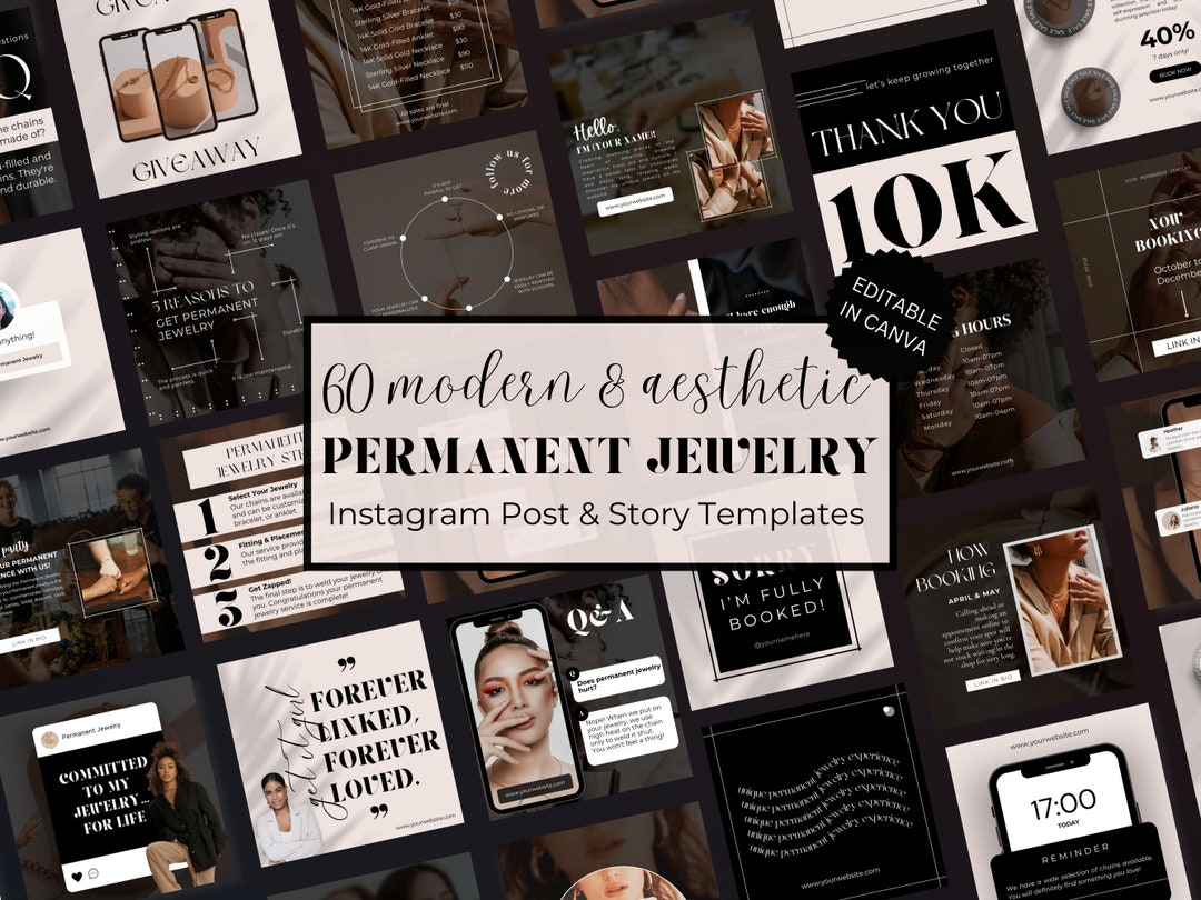 Permanent Jewelry Social Media Templates, Permanent Jewelry Instagram ...