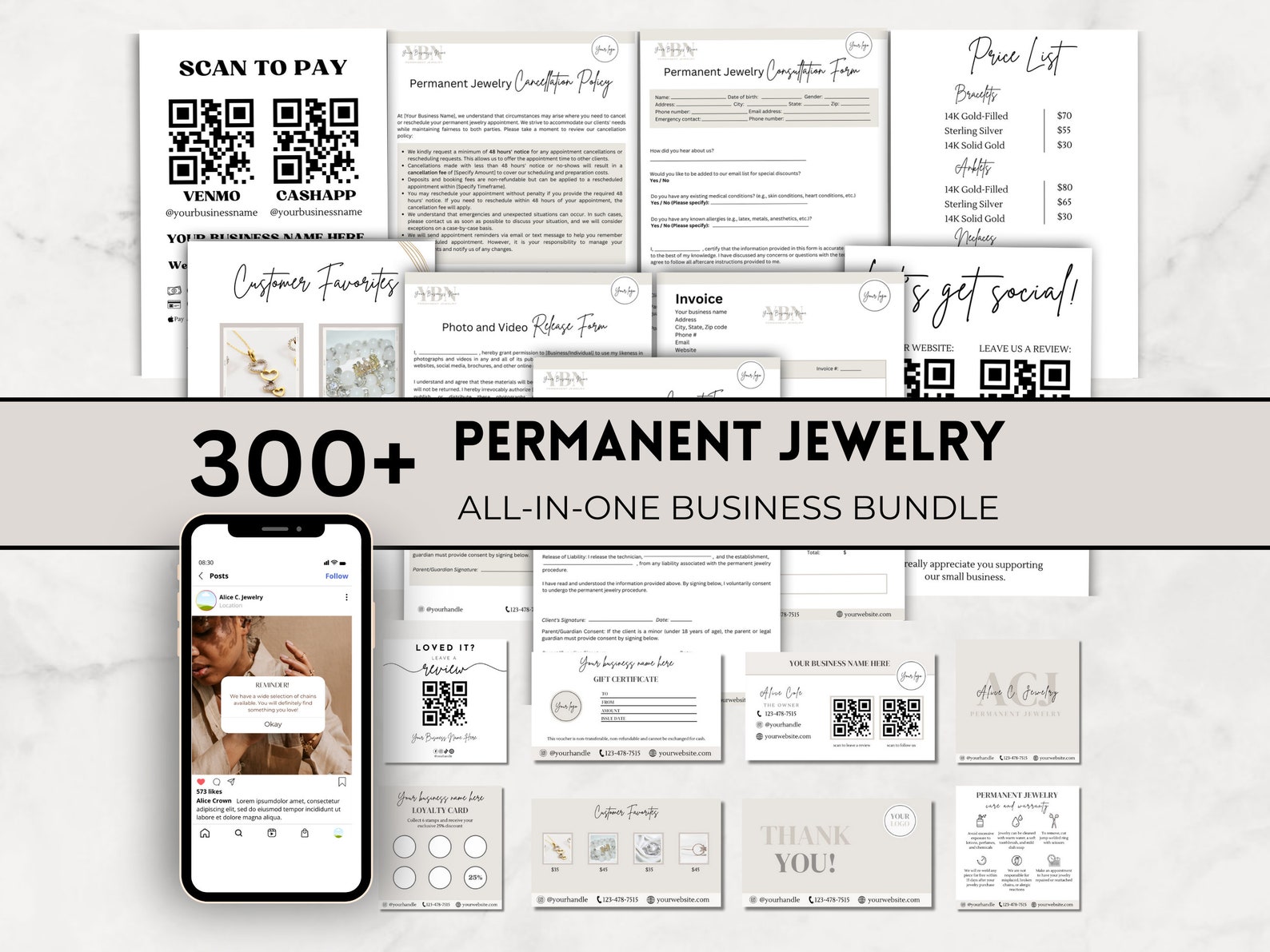 Permanent Jewelry Business Bundle, Permanent Jewelry Instagram Posts ...