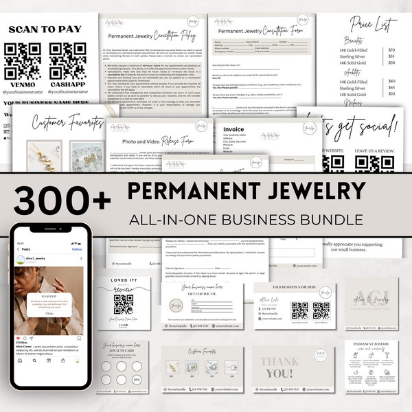 Editable Permanent Jewelry Social Media Templates, Permanent Jewelry ...