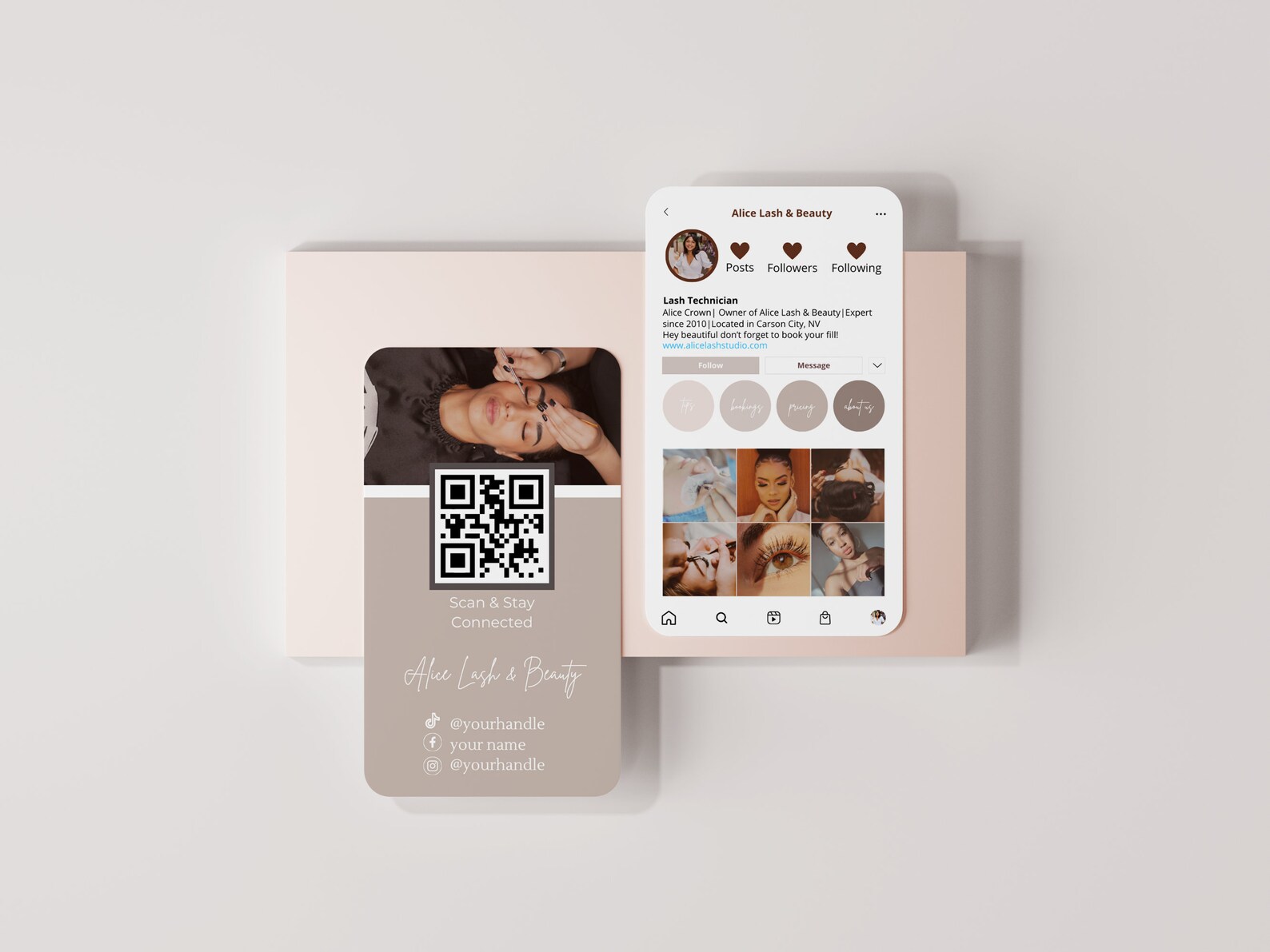 Instagram Business Card Template for Lash, Ig Business Card, Lash ...
