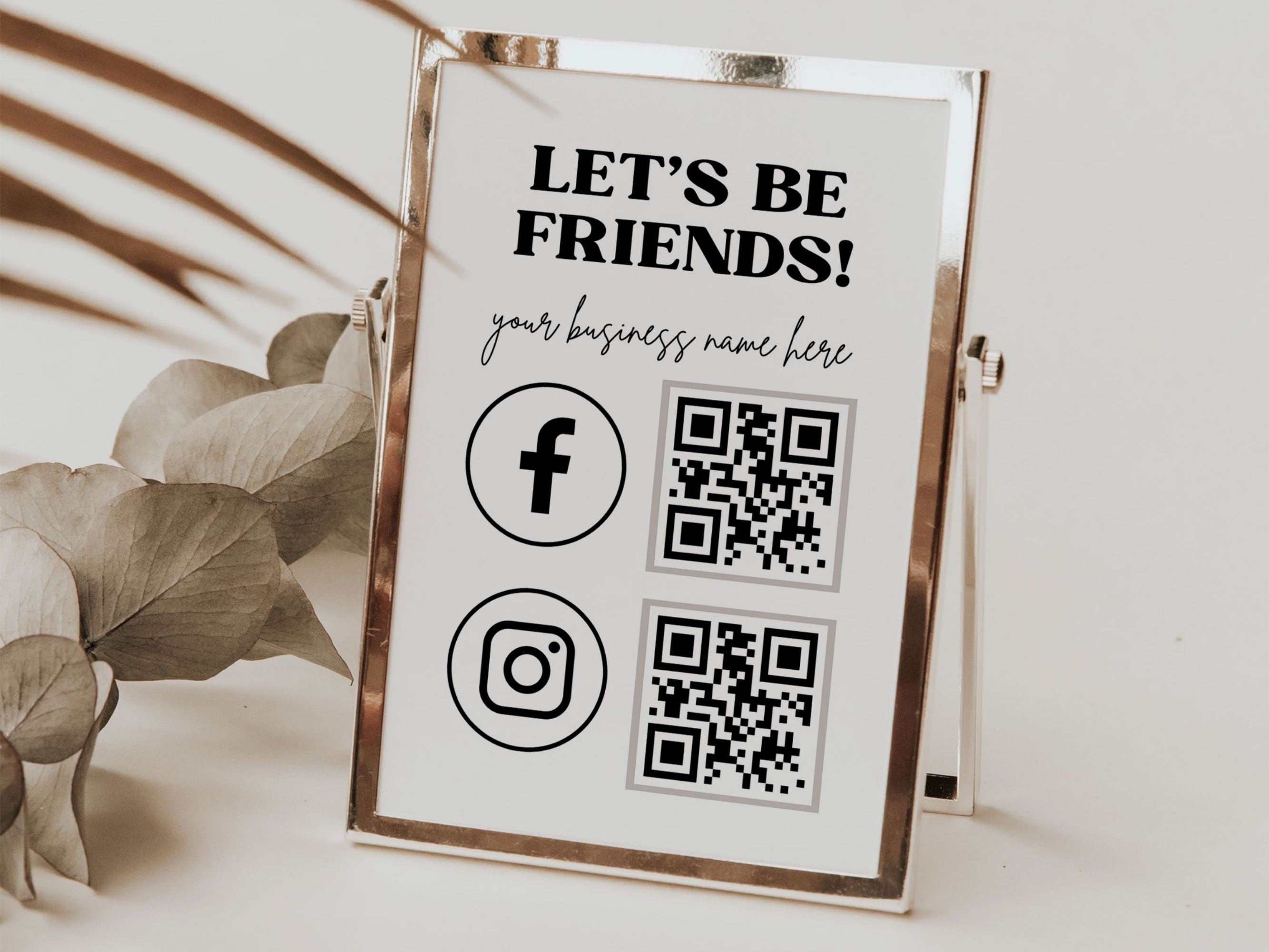 Lets Get Connected Social Media Sign Instagram Facebook - Etsy