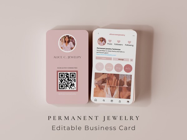 Instagram Business Cards, DIY Canva Digital Business Card, Esthetician ...