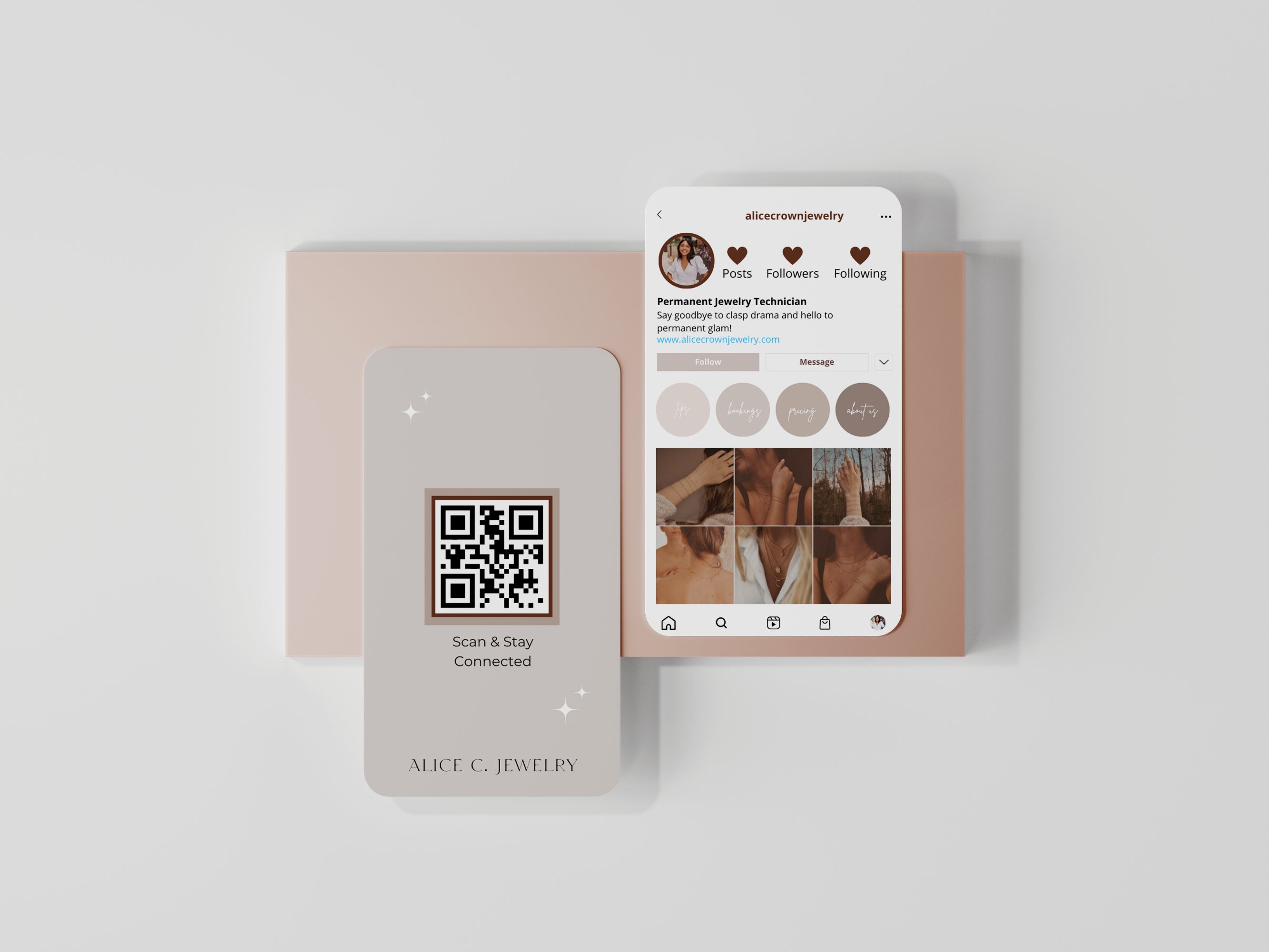 Permanent Jewelry Instagram Business Card, Editable Permanent Jewelry ...