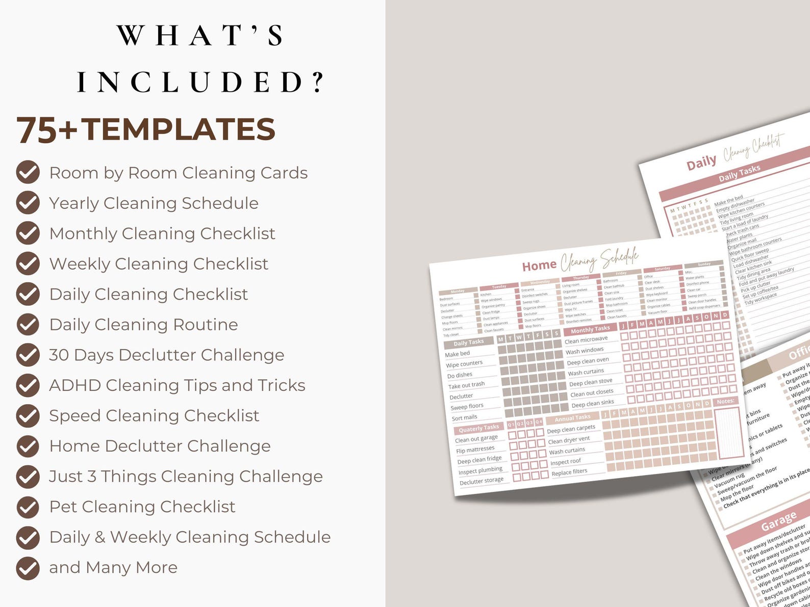 ADHD Cleaning Checklist Bundle, Editable Home Chore Charts (canva ...