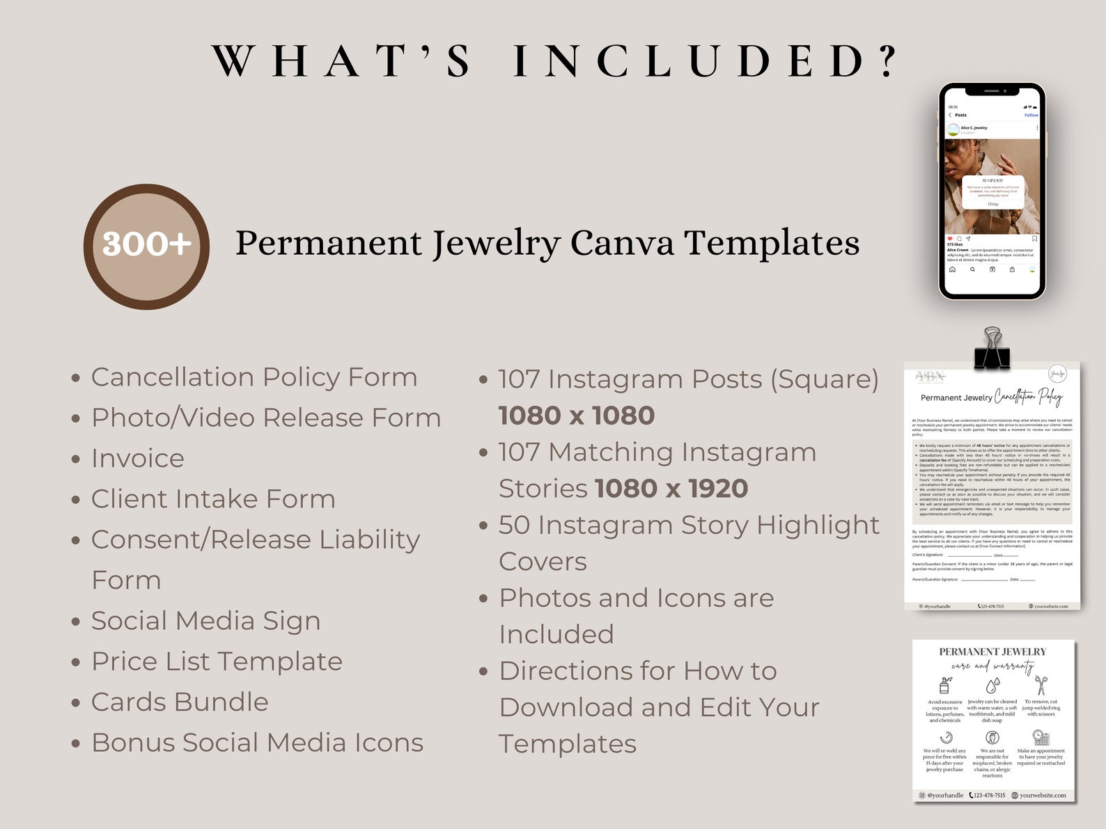 Permanent Jewelry Business Bundle, Permanent Jewelry Instagram Posts ...