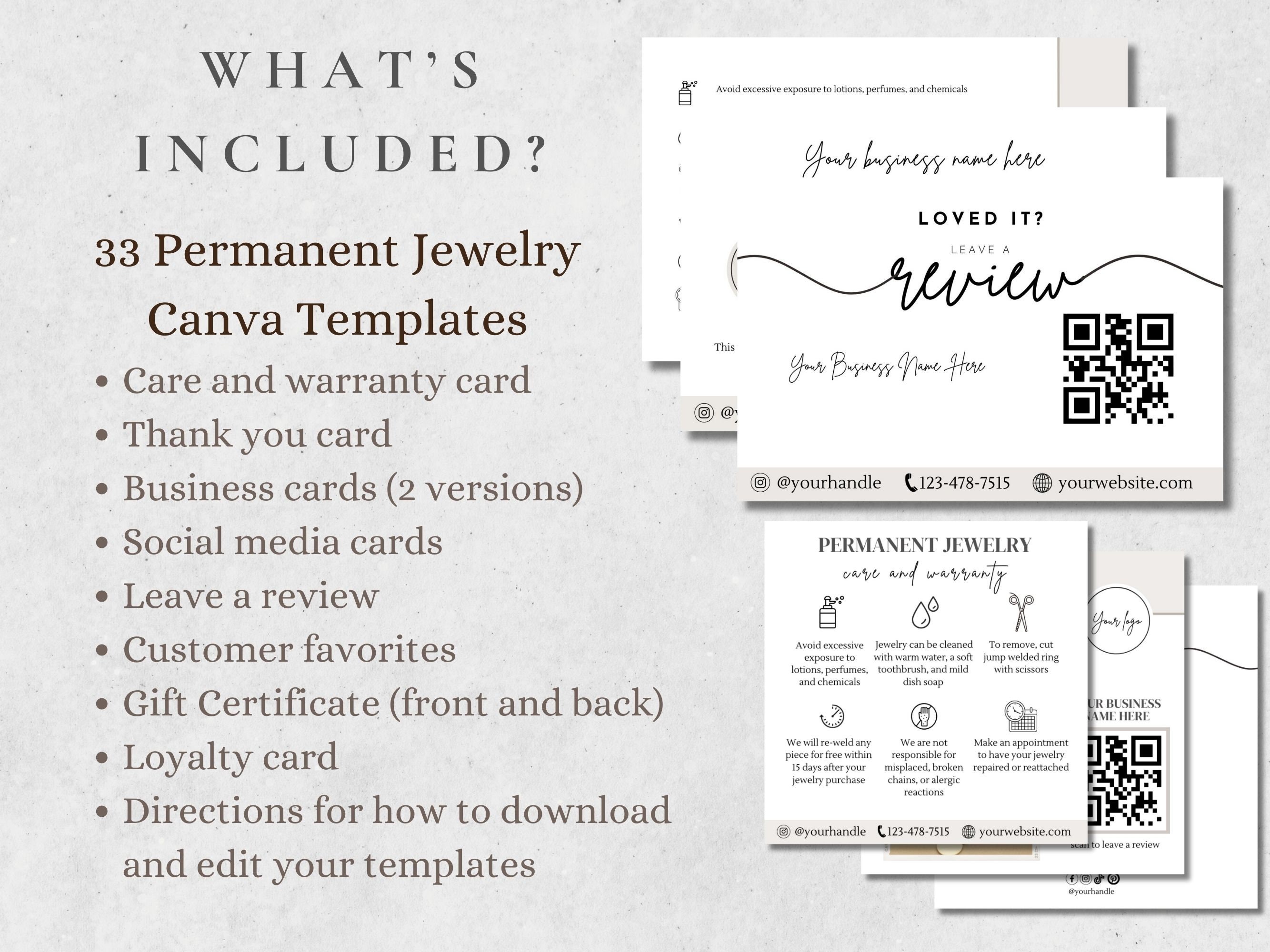 Permanent Jewelry Business Starter Kit, Permanent Jewelry Care and ...