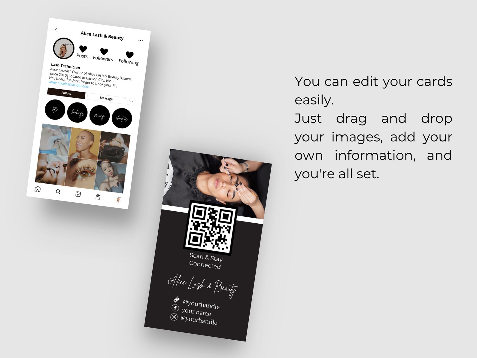 Instagram Business Cards, DIY Canva Business Card, IG Business Card ...