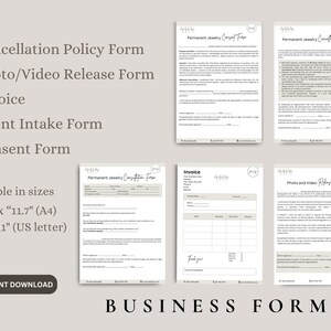 Permanent Jewelry Business Starter Kit, Permanent Jewelry Consent Forms ...