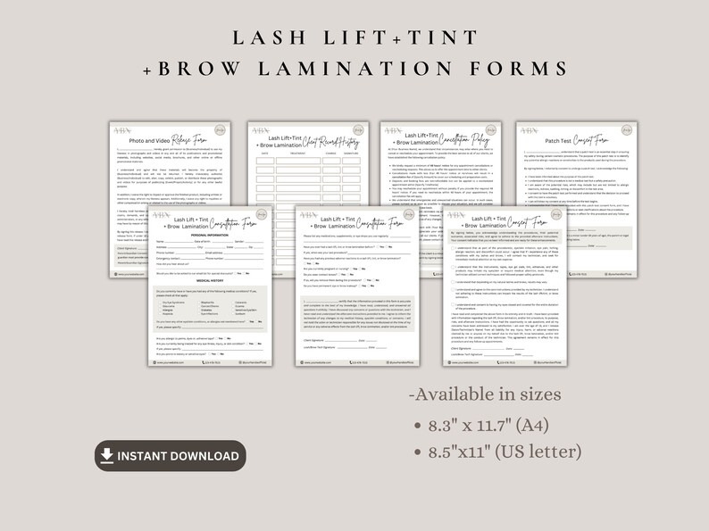 Lash Brow Forms, Esthetician Client Consultation, Instagram Business ...